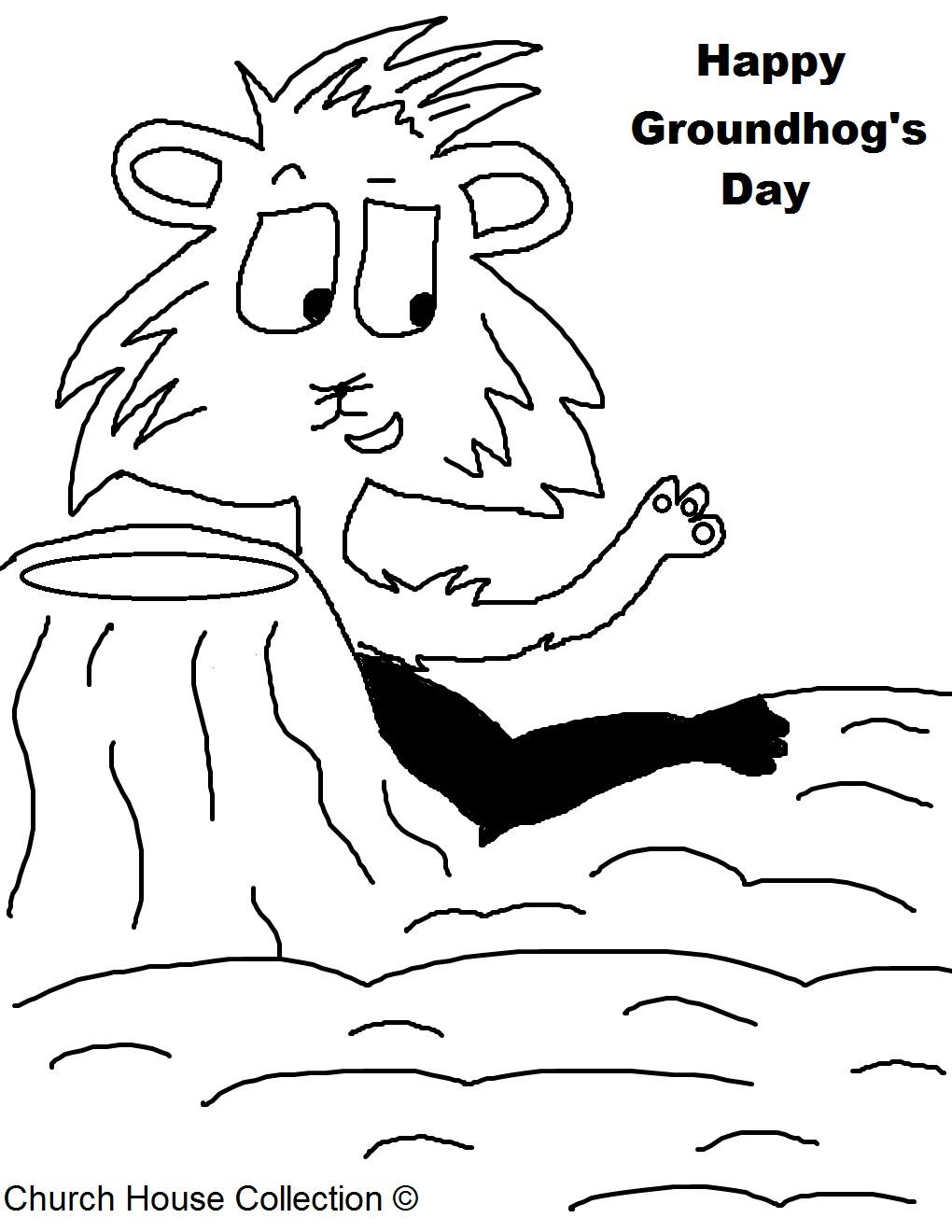 Groundhog Day Coloring Pages