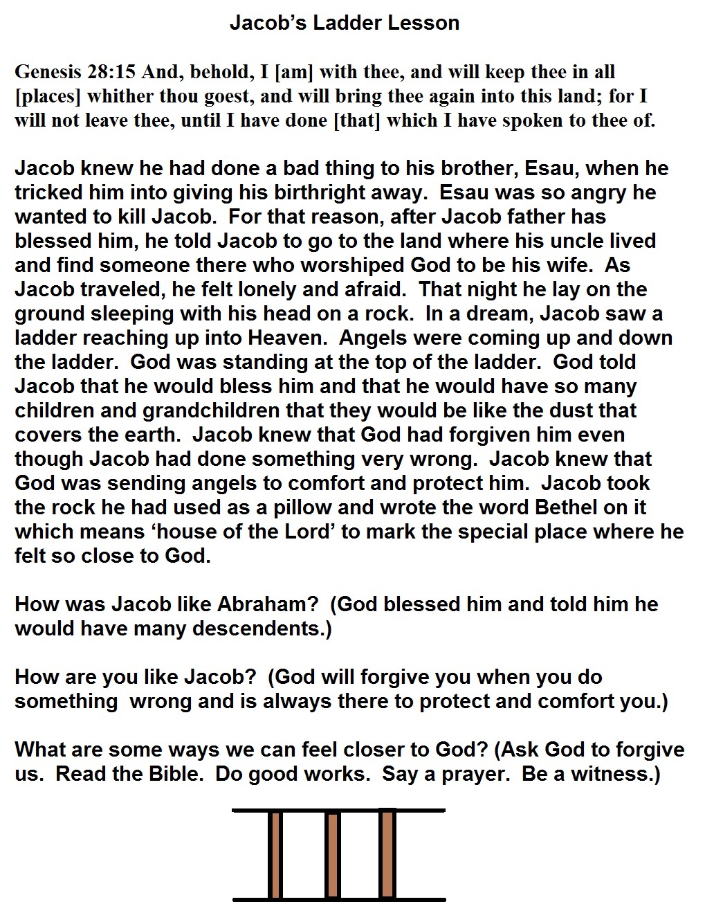 Jacob's Ladder Sunday School Lesson