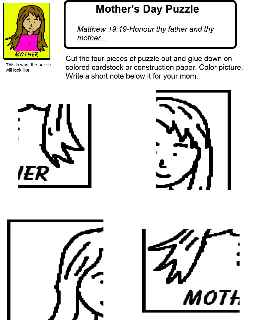 Mother's Day Sunday School Lesson