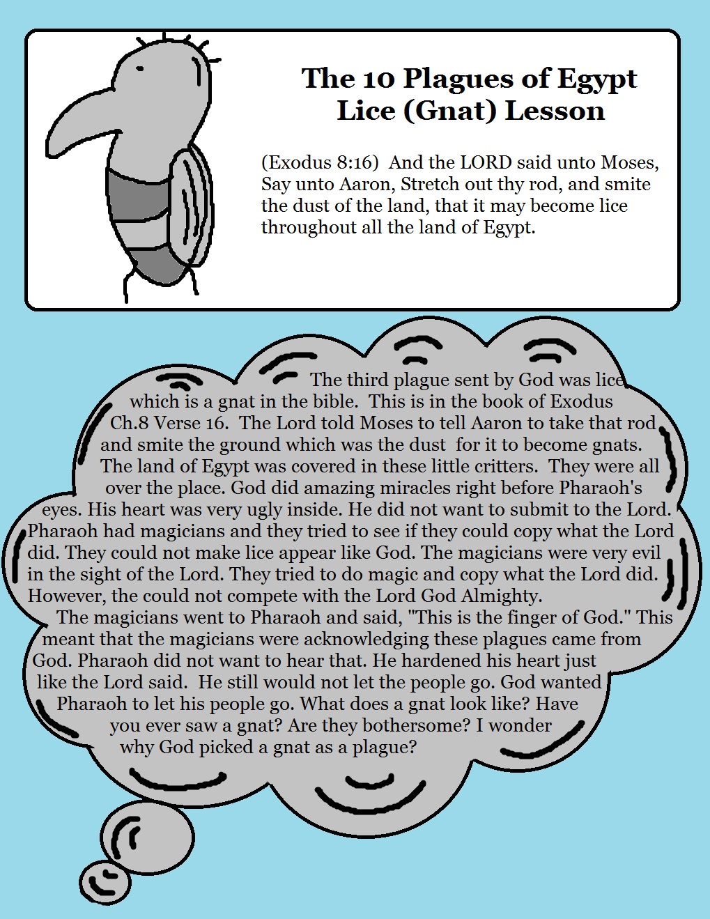 The 10 Plagues of Egypt Lice (Gnat) Lesson