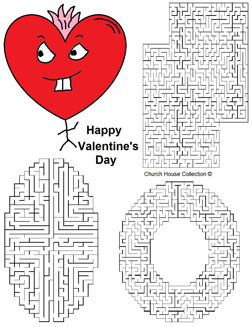 Valentine's Day Mazes For School
