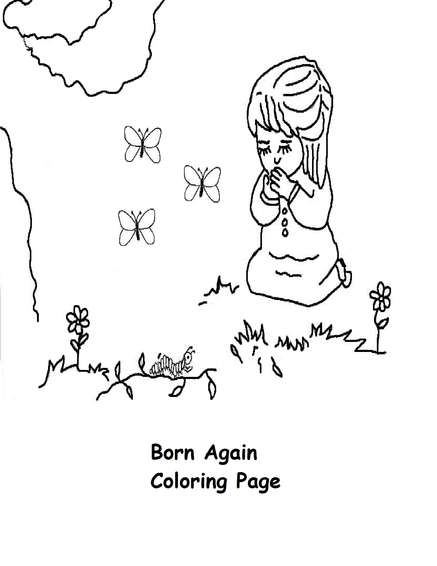 Born Again Christian Testimonies Sketch Coloring Page